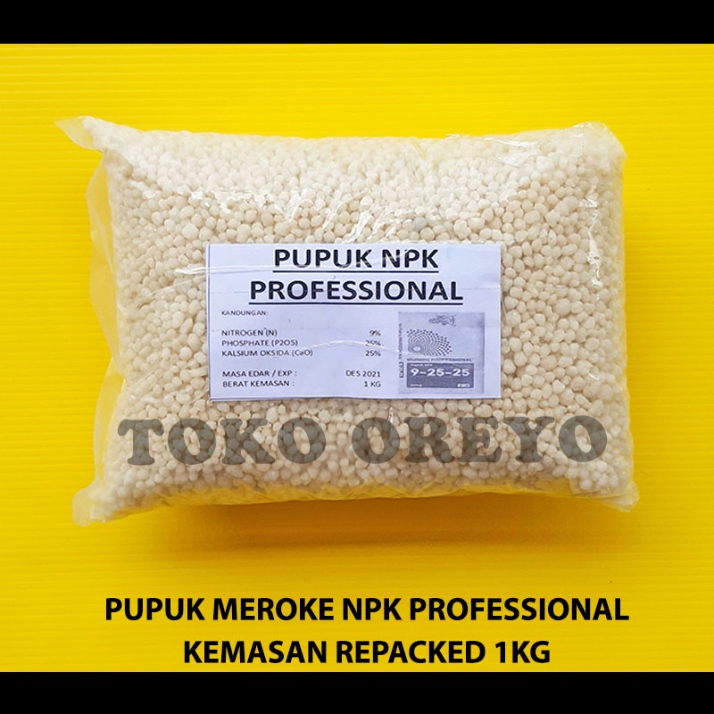 Jual PUPUK MEROKE MUTIARA NPK PROFESSIONAL 09-25-25 1KG KEMASAN REPACK ...