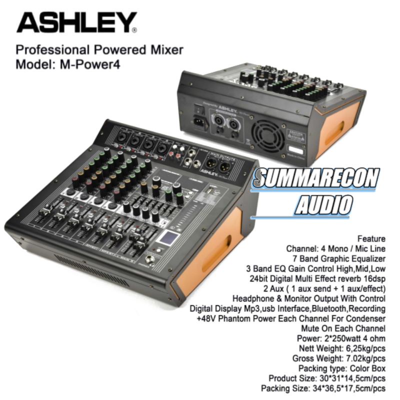 Jual Power Mixer Ashley M Power4 Original Mixer 4 Channel Bluetooth | Shopee Indonesia