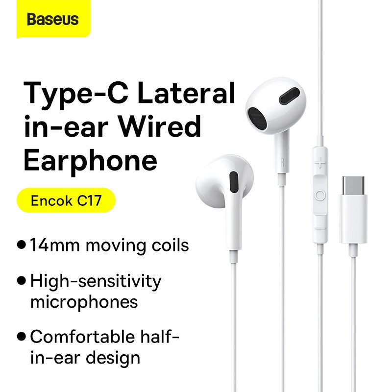 Jual BASEUS Headset Encok Type-C Jack3.5mm lateral in-ear Wired ...