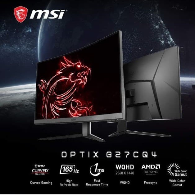 Jual Monitor Gaming MSI Optix G27CQ4 CURVED WQHD 165Hz 27 Inch | Shopee ...
