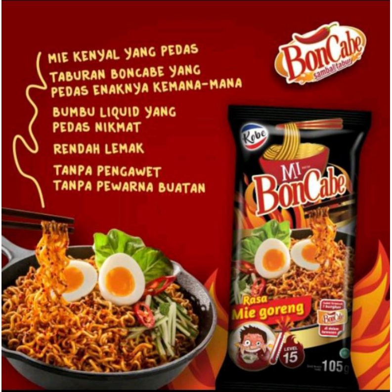 Jual Kobe Mie Goreng Bon Cabe - 105g/Kobe Mie Bon Cabe/Bon Cabe Mie ...