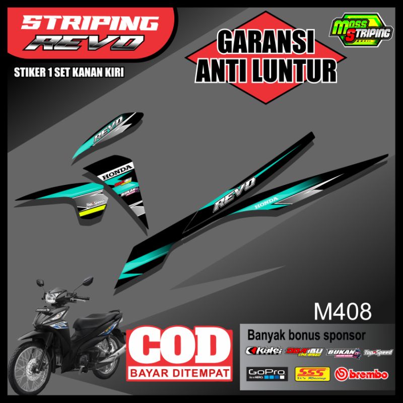Jual MOS STRIPING Striping Revo Fi Fit FI SW FI CW kode M408 - Sticker ...