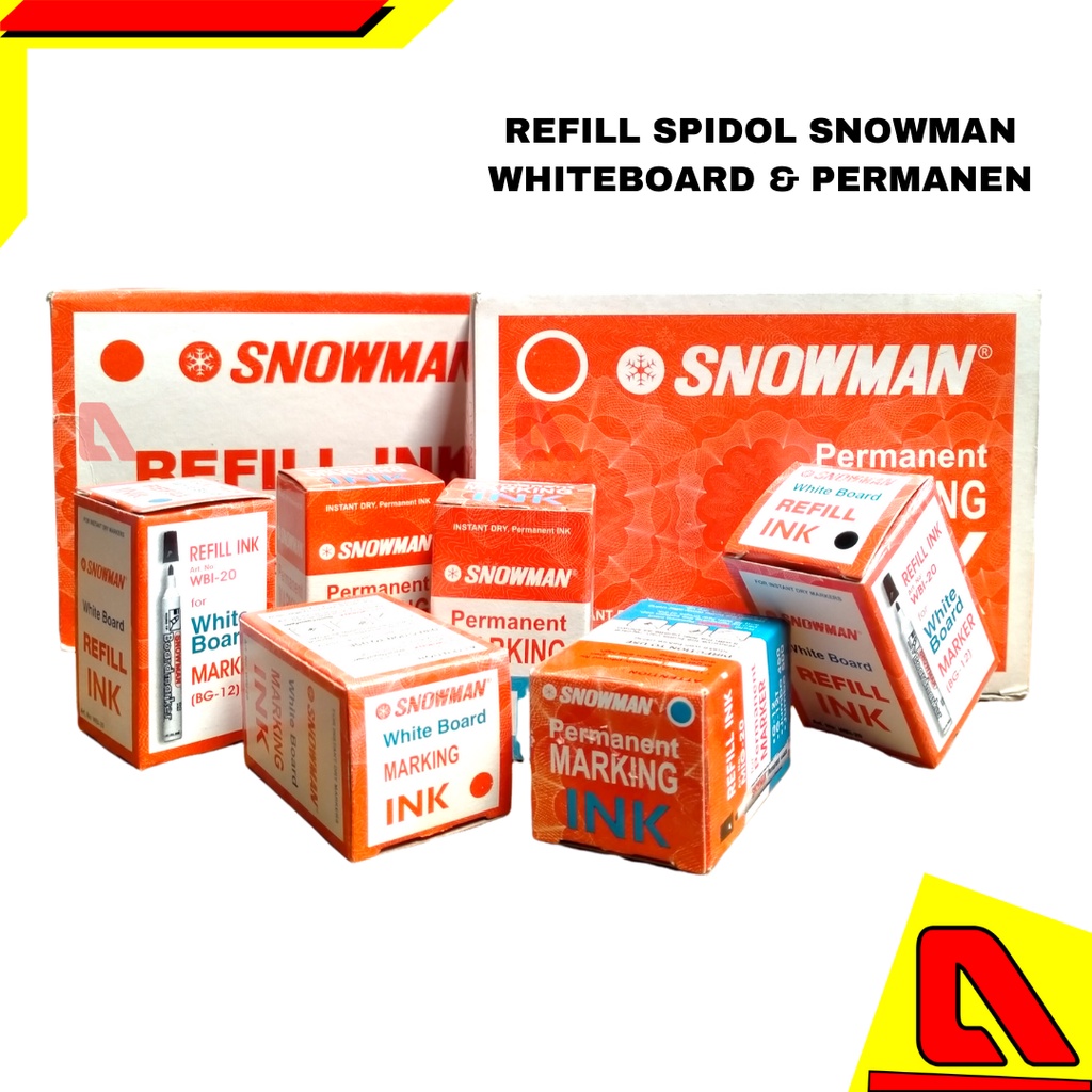 Jual REFILL SPIDOL PERMANENT SNOWMAN / ISI ULANG SPIDOL WHITEBOARD ...