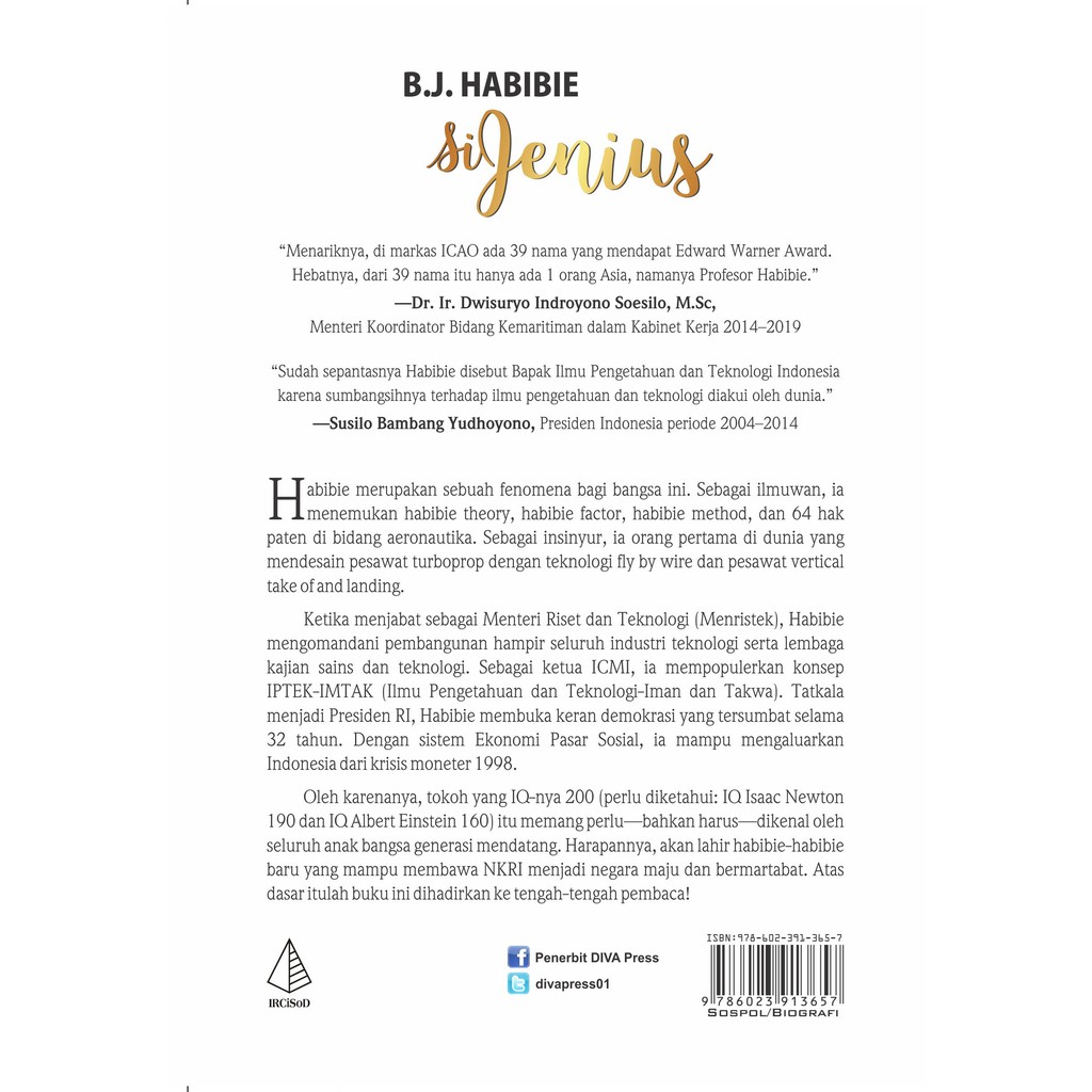Jual Buku BJ Habibie Si Jenius - Jonar T.H. Situmorang - IRCiSoD ...