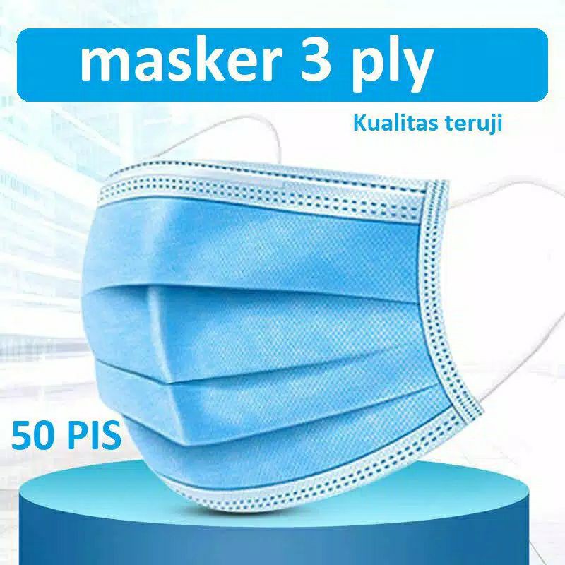 Jual MASKER 3 PLY DISPOSABLE FACE MASK BERKWALITAS NYAMAN DIPAKAI ...