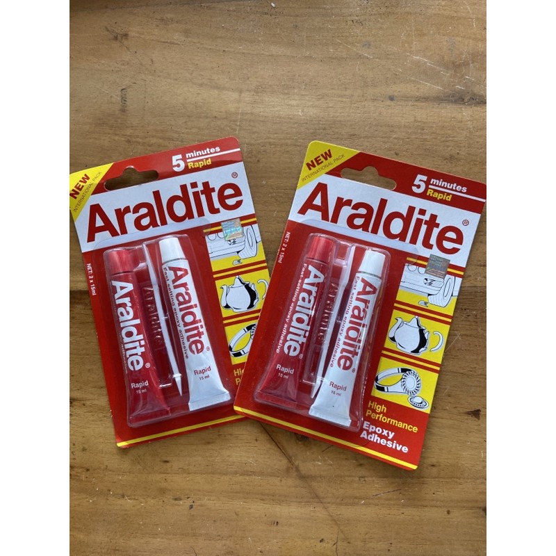 Jual lem araldite merah epoxy bening / lem rekat kuat / lem cepat ...