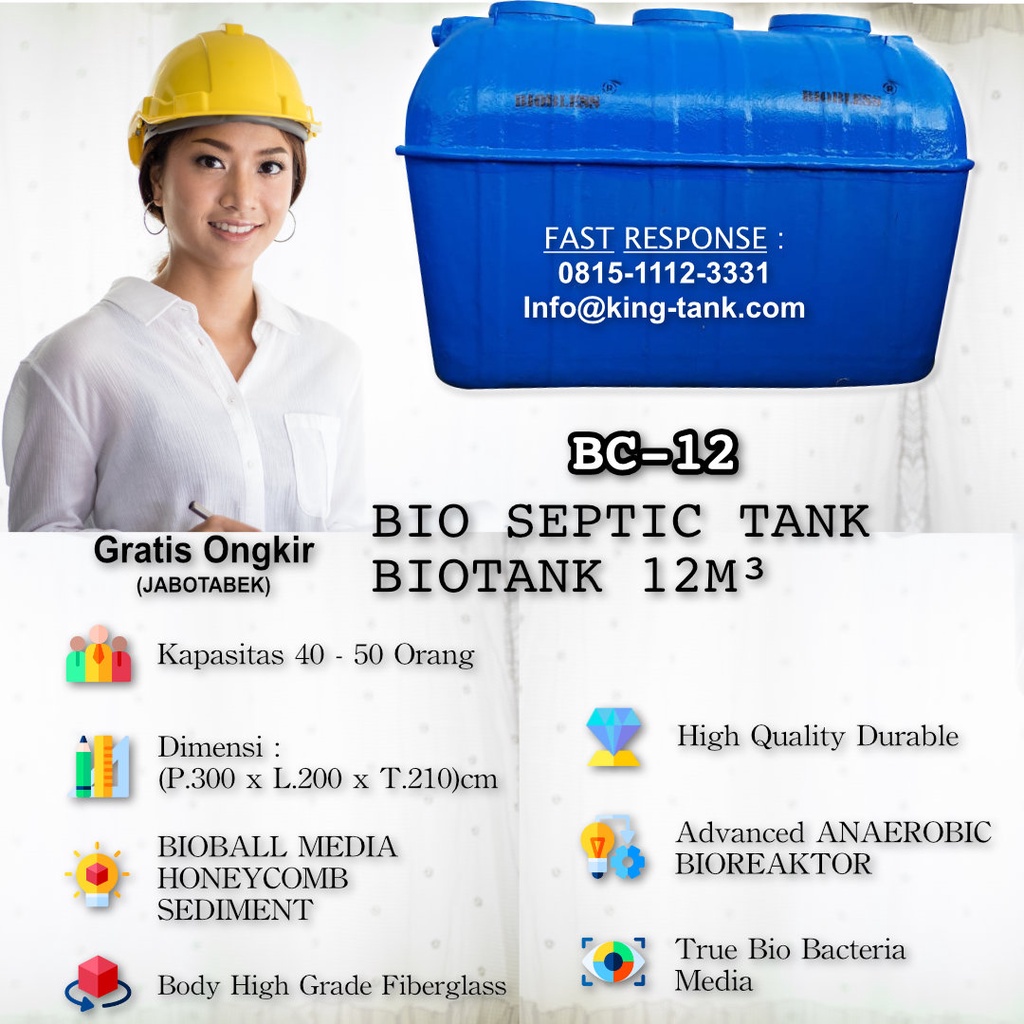 Jual TANGKI BIO Septic Tank BIOFIL BIOTANK 12000 Liter / 12 m3 | Shopee ...
