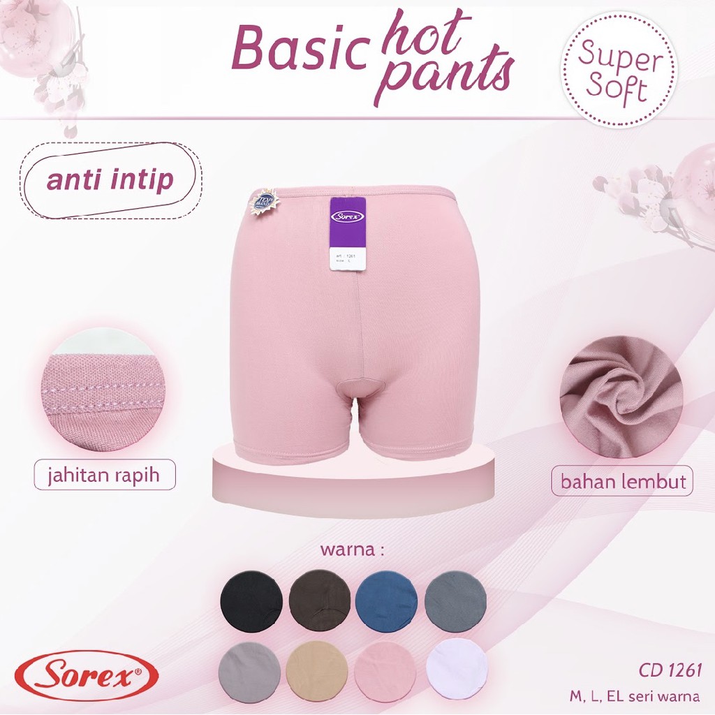 Jual CELANA DALAM BOXER SEGIEMPAT WANITA SUPER SOFT SOREX 1261 & 1262 (BAHAN SUPERSOFT 1239 ...
