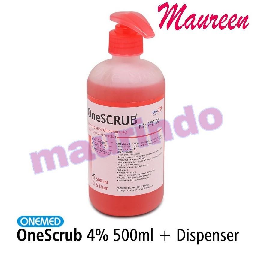 Jual [ COD] Onemed Onescrub 4 % + Dispenser One Scrub Pump 500 ml 4% ...