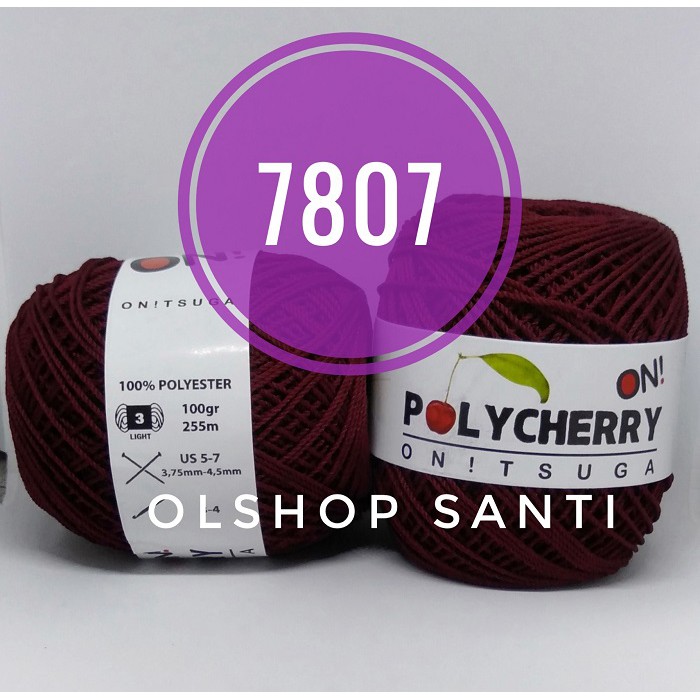 Jual Benang Rajut POLYCHERRY Onitsuga warna MERAH HATI (7807) | Shopee ...