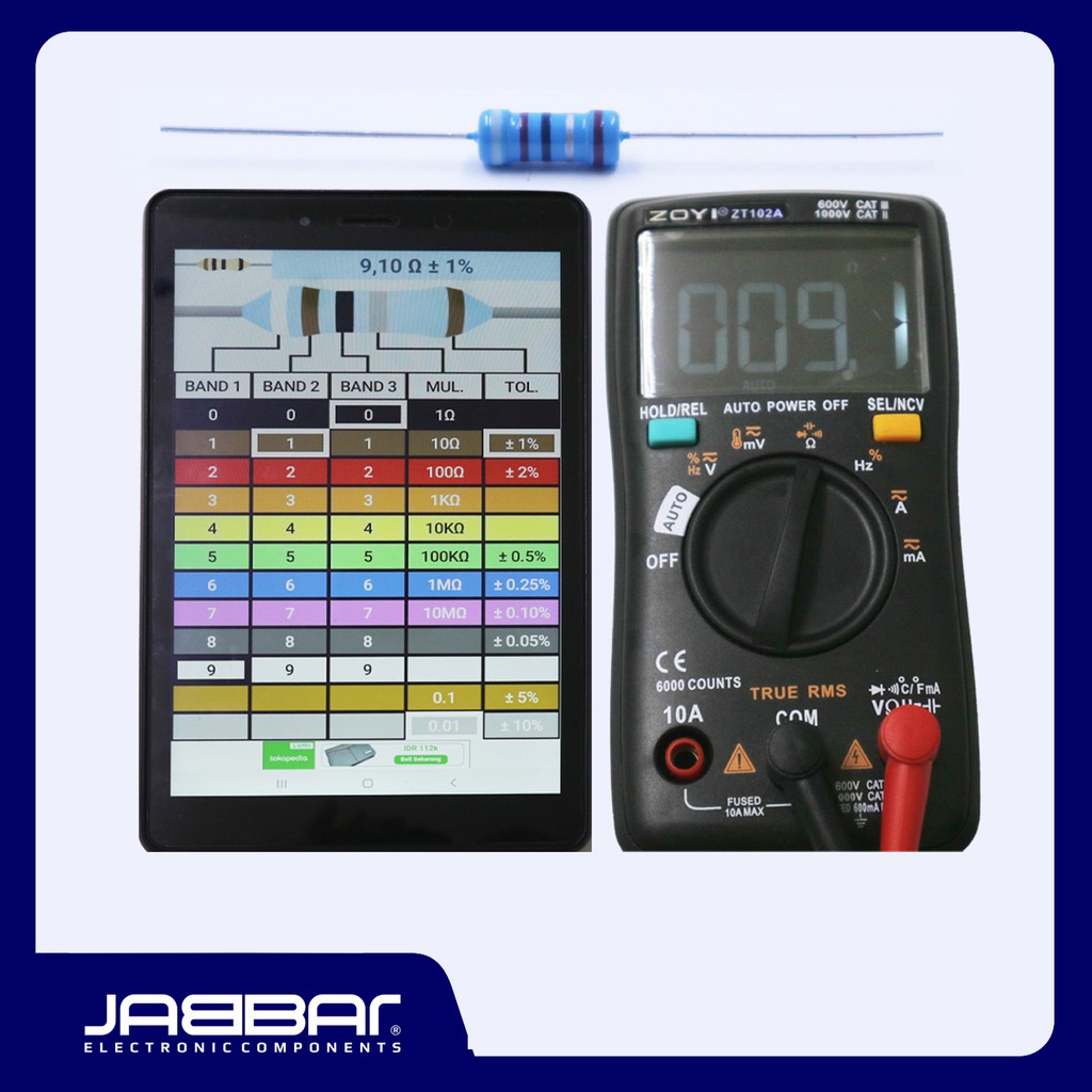 Jual RESISTOR 9R1 OHM 1W 1% DIP (9,10 OHM) - BIRU - 10PCS | Shopee ...