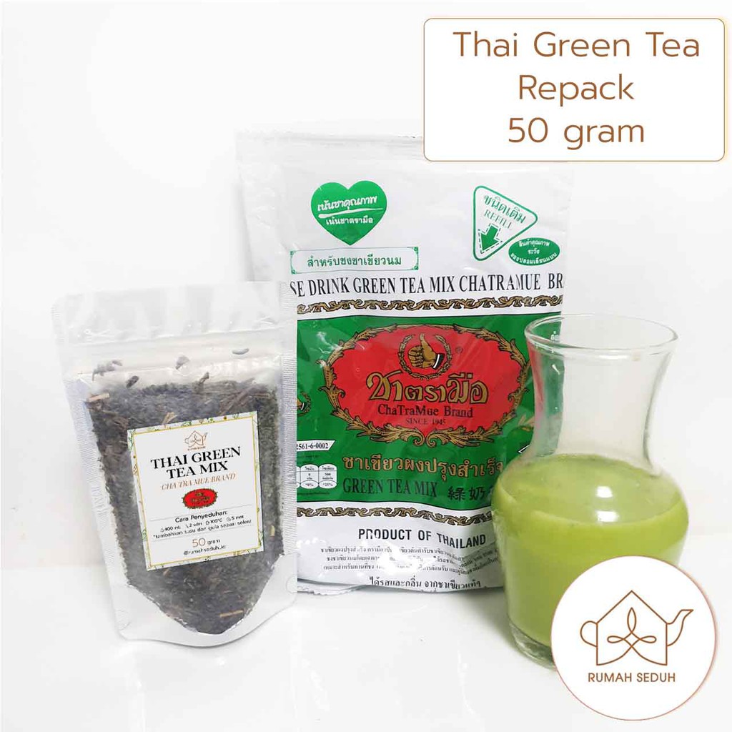 Jual 50gr Thai Green Tea Mix Cha Tra Mue - Teh Thailand Hijau | Shopee ...