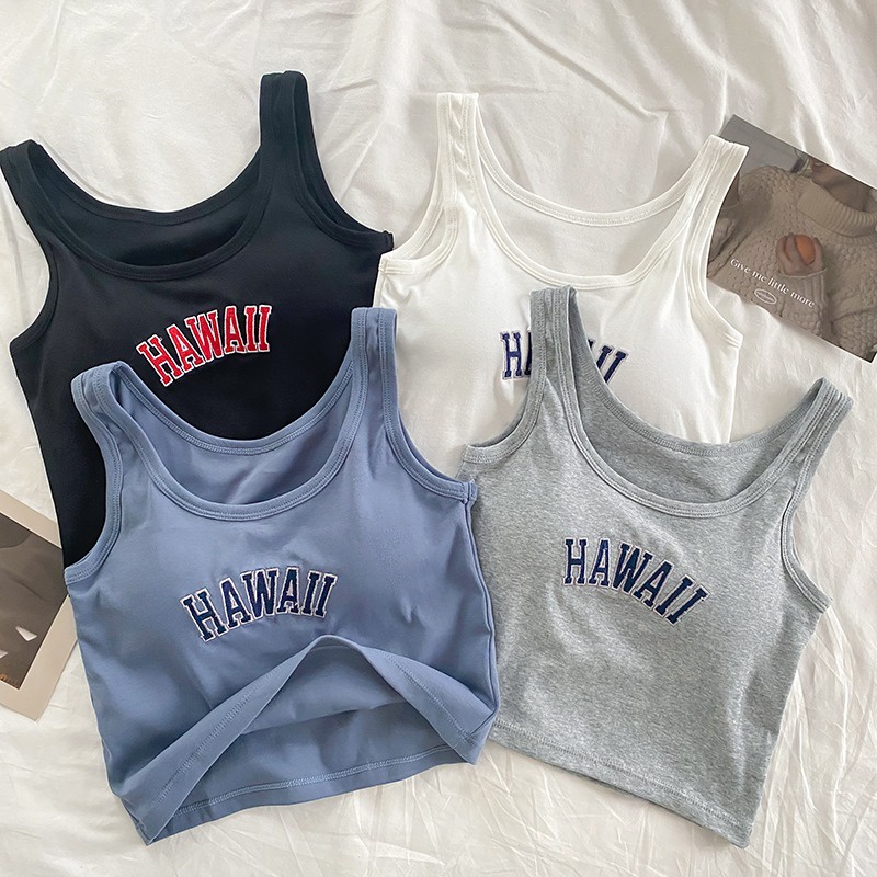 Jual Women Summer Slim Fit Tank Top Wanita Musim Panas tanktop | Shopee ...