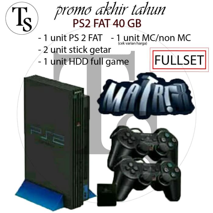 Jual PROMO Sony PS2 PS 2 Playstation 2 FAT HDD 40 GB Lengkap Full Set ...