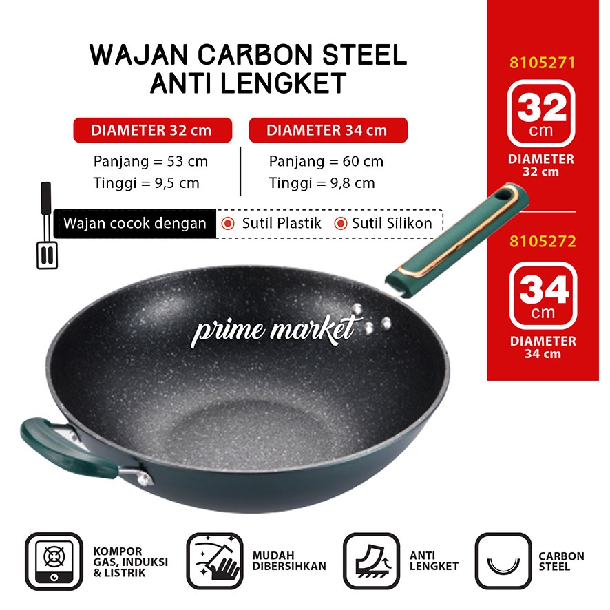 Jual Wajan Anti Lengket Carbon Steel Medical Stone / Wajan Penggorengan ...