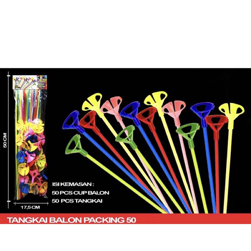 Jual Tangkai & Cup Balon Mix Warna isi 50 & 100 PCS merek SON | Shopee ...