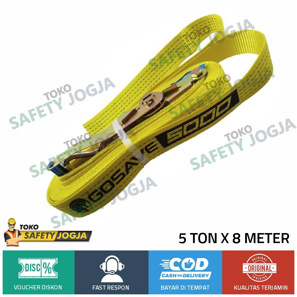 Jual CARGO LASHING BELT 5Ton X 8M Belt Ratchet Tie Down / Tali Pengikat ...