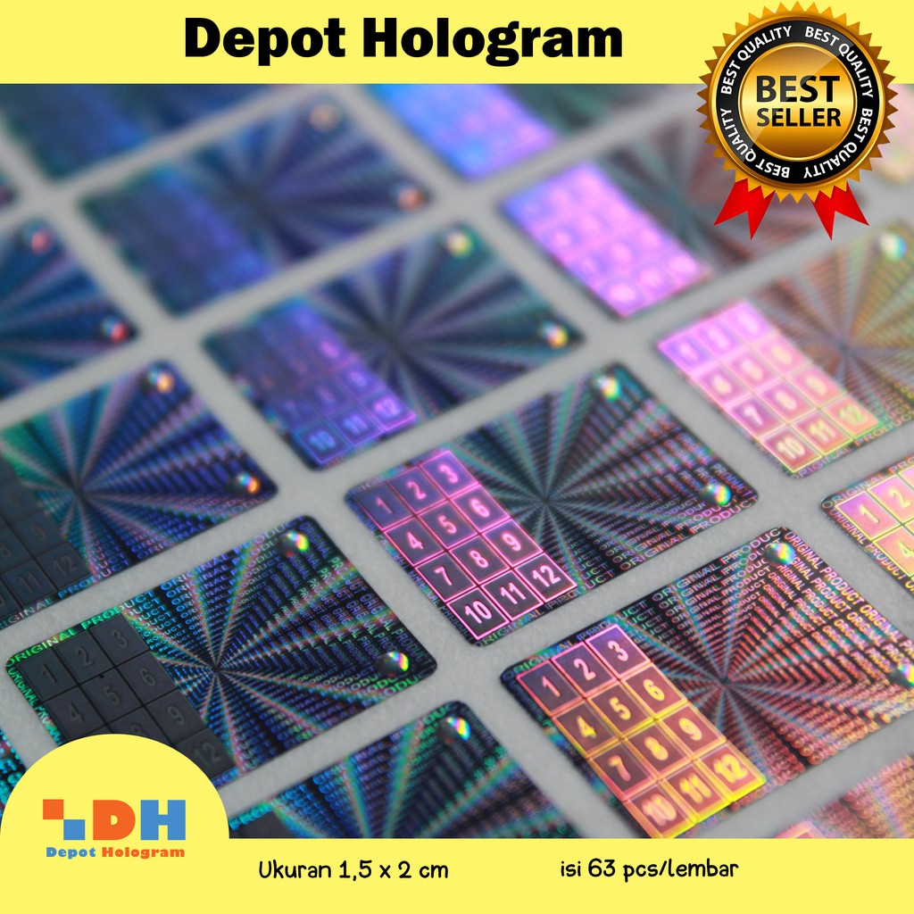 Jual Stiker hologram 3D segel angka besar silver - segel rusak Sarang ...