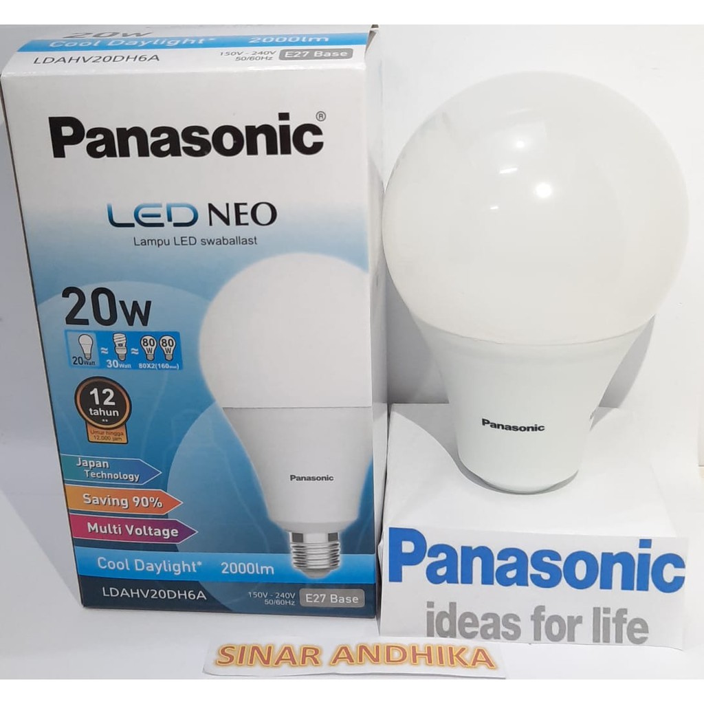 Jual LAMPU LED BULB NEO PANASONIC 20 WATT PUTIH | Shopee Indonesia