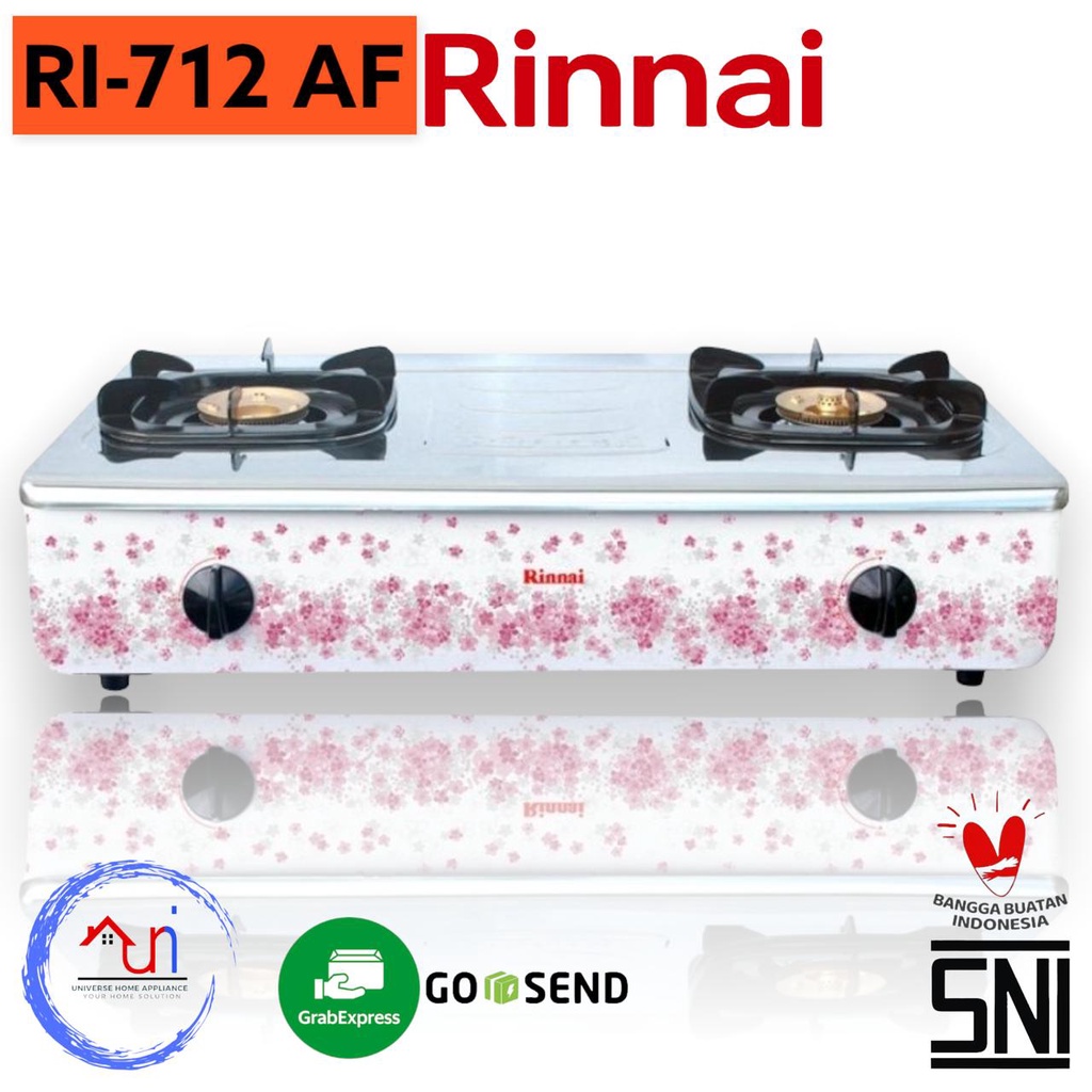 Jual KOMPOR GAS RINNAI RI-712AF - 2 TUNGKU MOTIF BUNGA SAKURA / KOMPOR GAS RINNAI RI 712 AF API ...