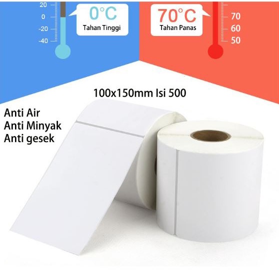 Jual Label Thermal 100x150 ukuran A6 500 biji / kertas sticker Thermal ...