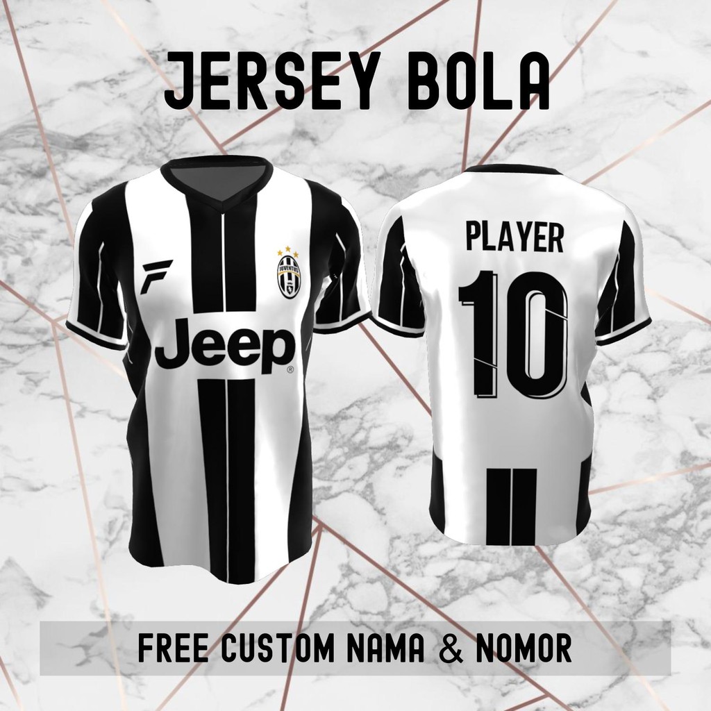 Jual Jersey Juventus Klub Bola Baju Kaos Custom Nama dan Nomor Punggung ...