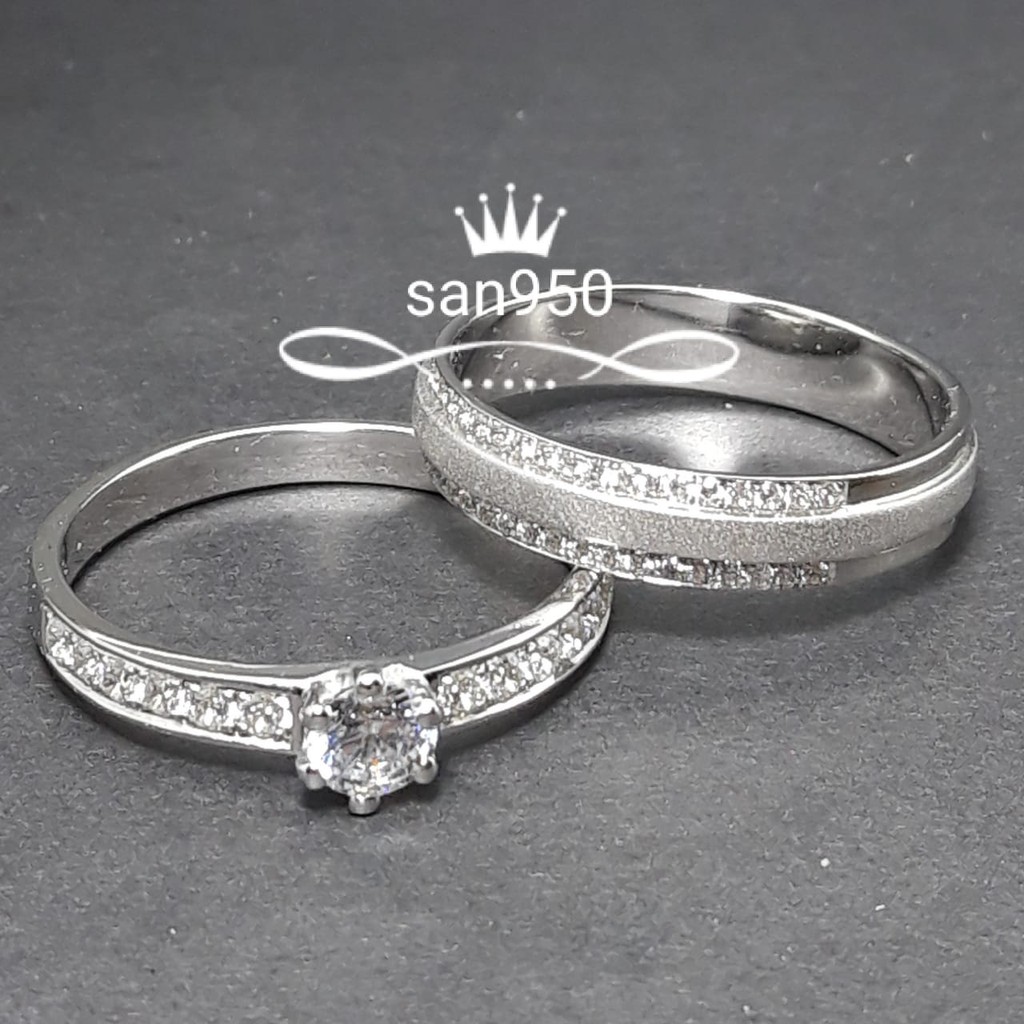 Jual Cincin nikah couple perak palladium emas platinum tunangan kawin ...