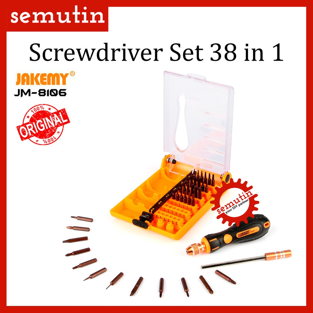 Jual Obeng Set 38 In 1 JAKEMY JM-8106 ORIGINAL / Screwdriver HP Laptop ...