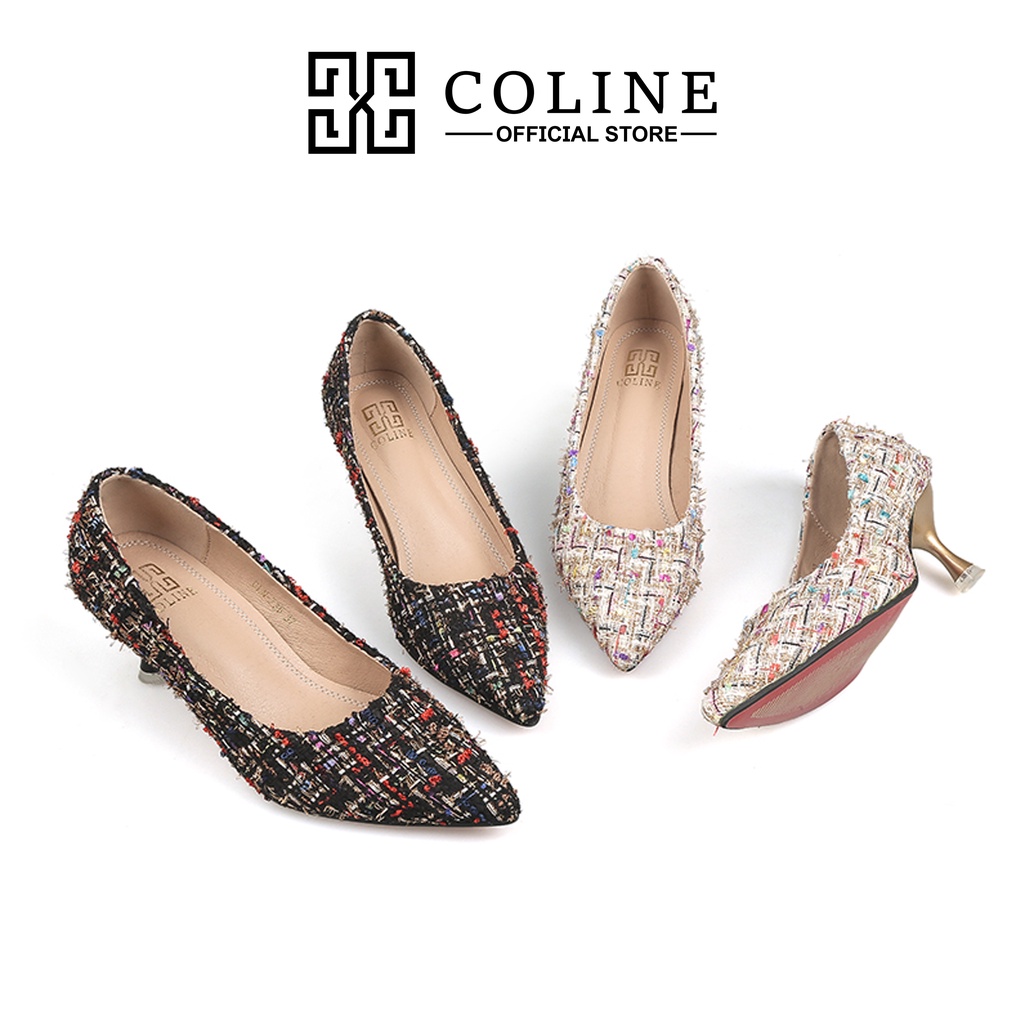Jual COLINE CLN-736 Heels Tweed / Sepatu Nylon Wanita #C1125 | Shopee ...