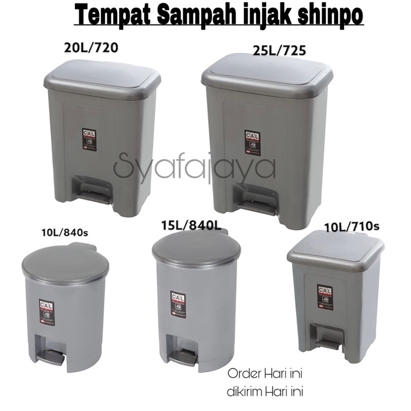 Jual KHUSUS KARGO SHINPO - Tempat Sampah Injak Ukuran 10L - 15L - 20L - 25 Liter | Shopee Indonesia