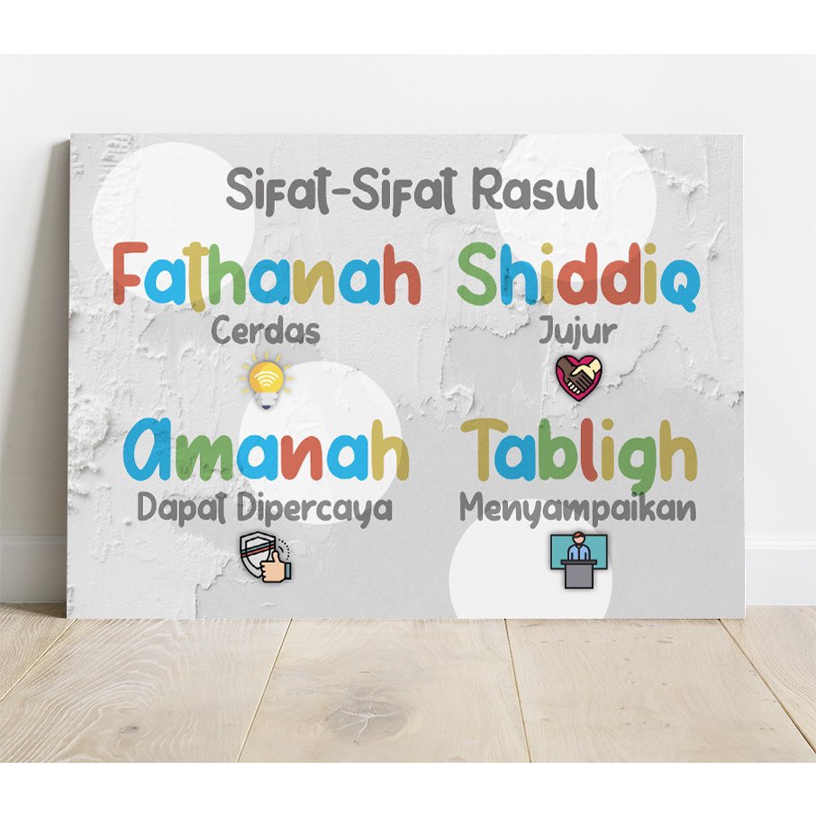Jual Poster 4 Sifat-sifat Rasul Muhammad SAW dan Artinya Rasulullah ...