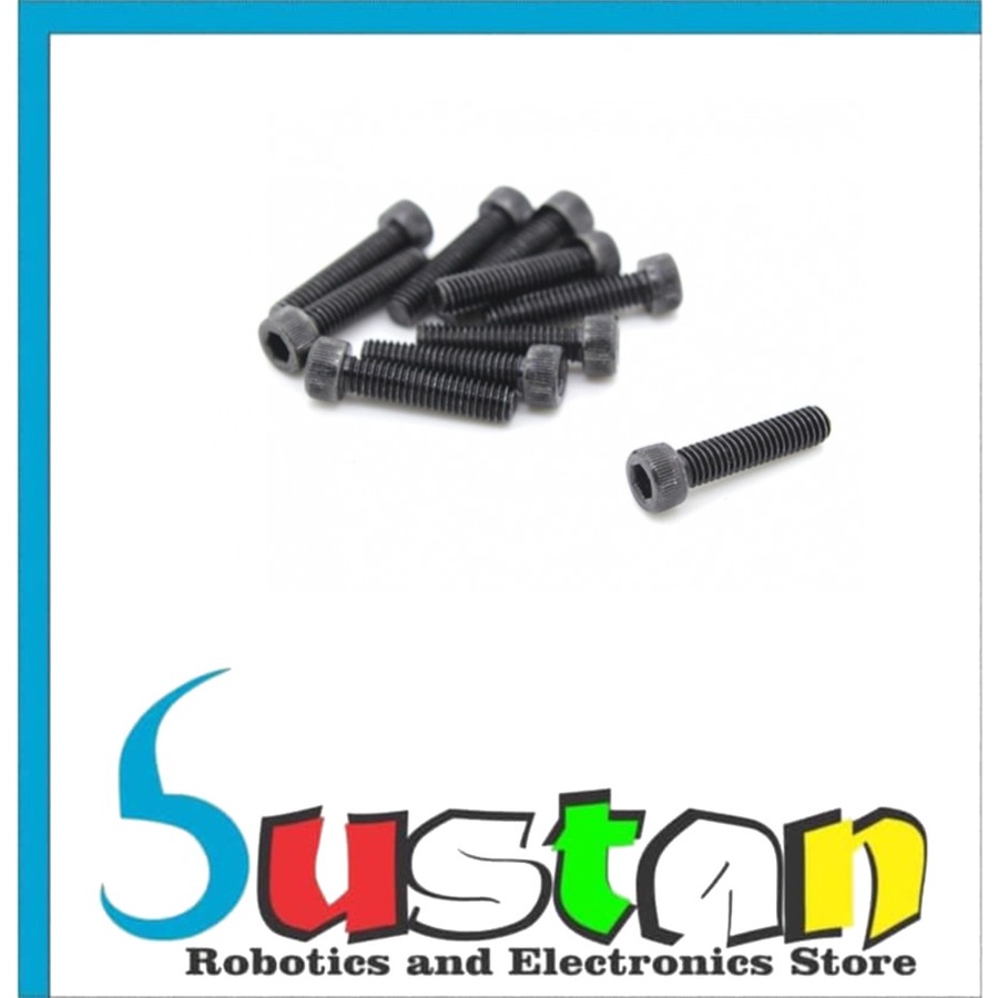 Jual BAUT 3MM M3X12 12MM BLACK ROUND HEXAGONAL BESI METAL SCREW HIGH ...