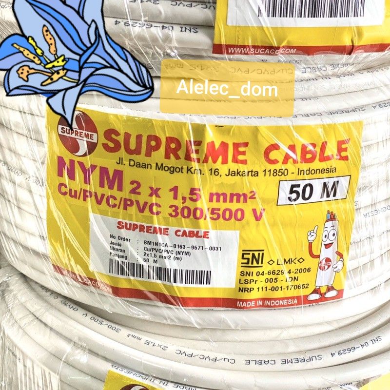 Jual Kabel NYM Supreme 2x1,5mm 1 Roll ( 50M) / Kabel Listrik NYM ... Jual Kabel NYM Supreme 2x1,5mm 1 Roll ( 50M) / Kabel Listrik NYM ...
