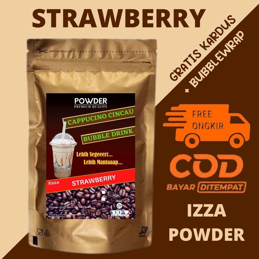 Jual 1 KG IZZA POWDER RASA STRAWBERRY | BUBUK MINUMAN RASA | POWDER ...
