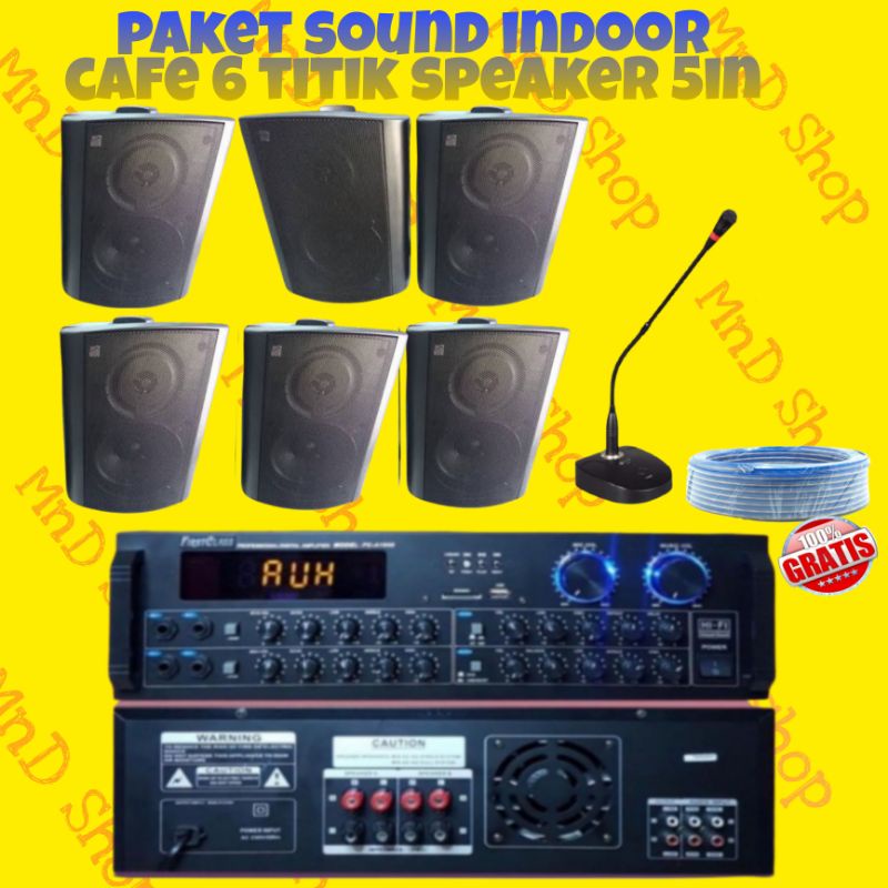 Jual PAKET SPEAKER CAFE INDOOR 6 TITIK ATAU SPEAKER PANGGILAN KANTOR ...