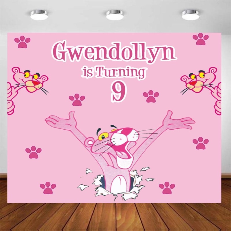 Jual Custom backdrop tema pink kartun ulang tahun anak | Shopee Indonesia