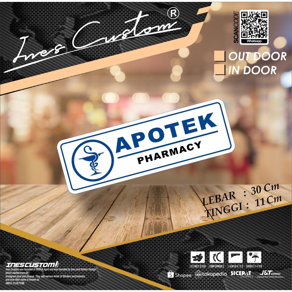 Jual STIKER NAMA TOKO STIKER APOTEK | Shopee Indonesia