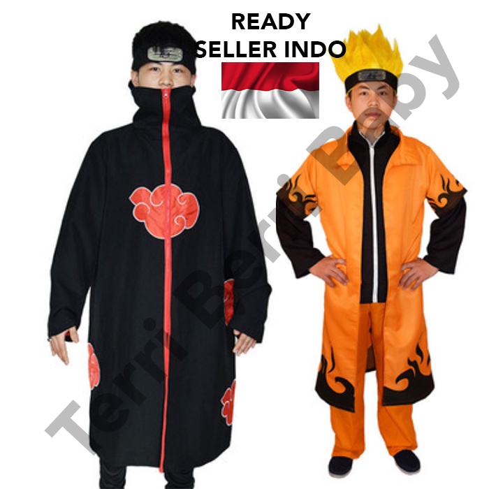 Jual jubah cosplay anime baju Naruto hokage yondaime akatsuki jubah ...