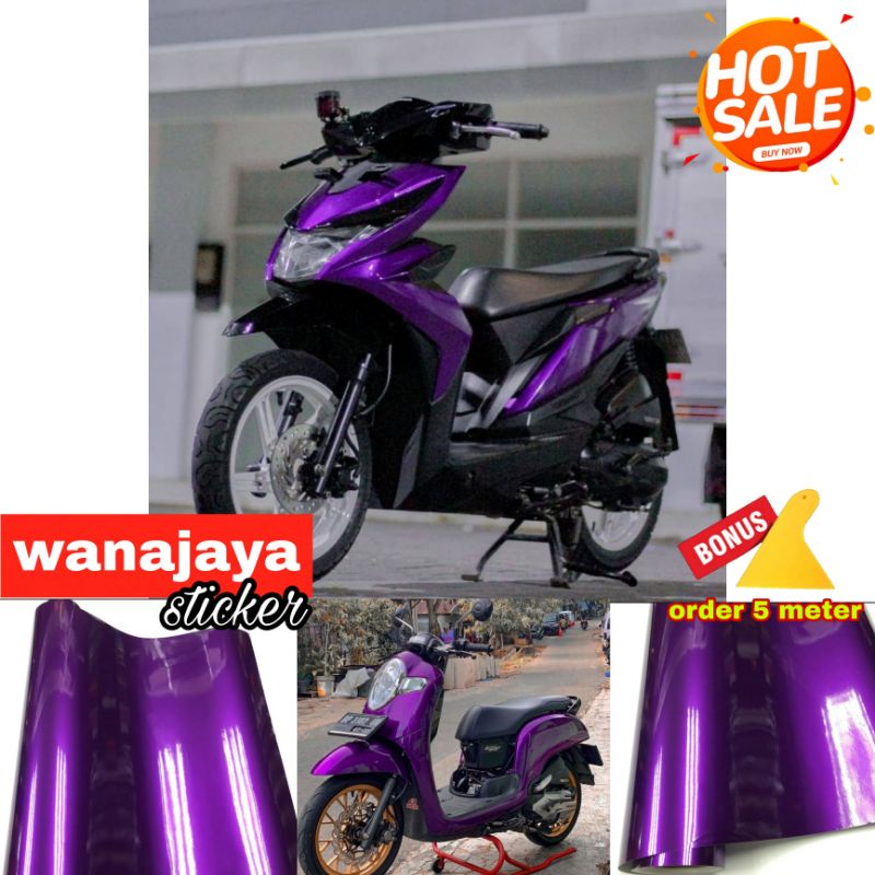 Jual Skotlet Motor Ungu Candy Glossy Premium – Stiker Body Cutting Anti ...
