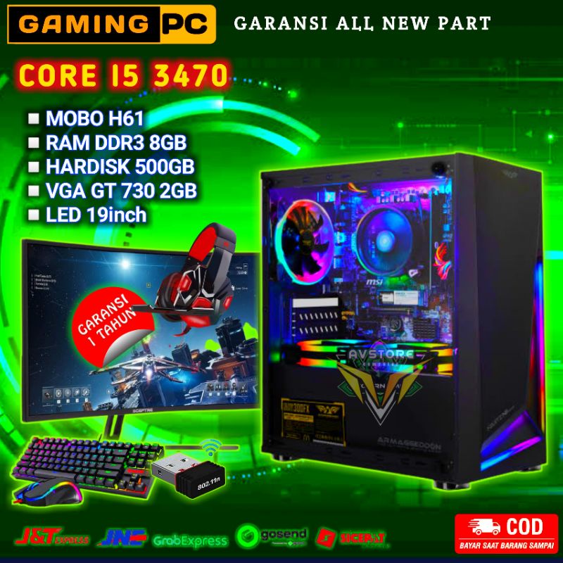 Jual PC CPU GAming dan desain core i5 fullset ram 8gb vga 2gb editing ...
