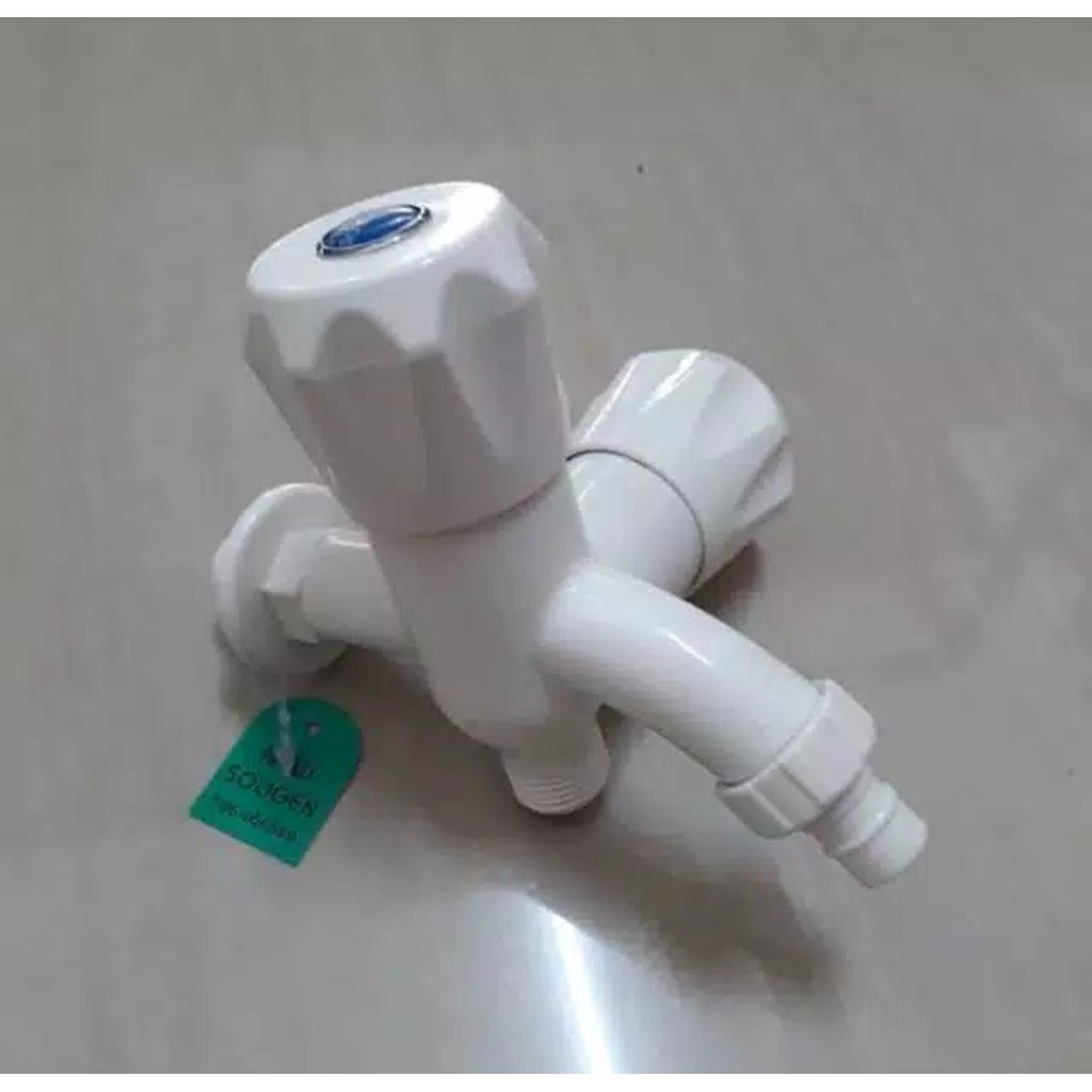 Jual SOLIGEN Kran cabang plastik PVC shower double S10 / keran shower ...