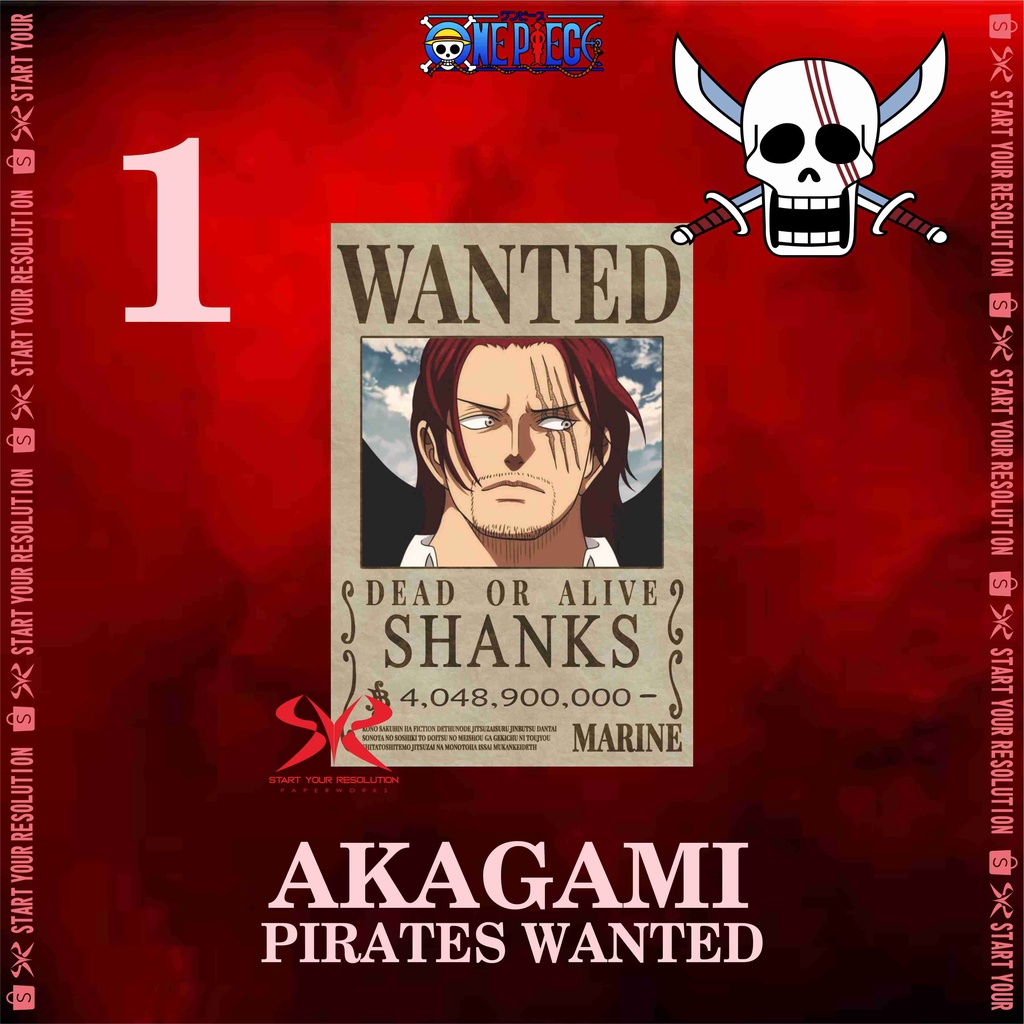 Jual Poster Anime & Manga One Piece Wanted Buronan Red Hair Pirates ...
