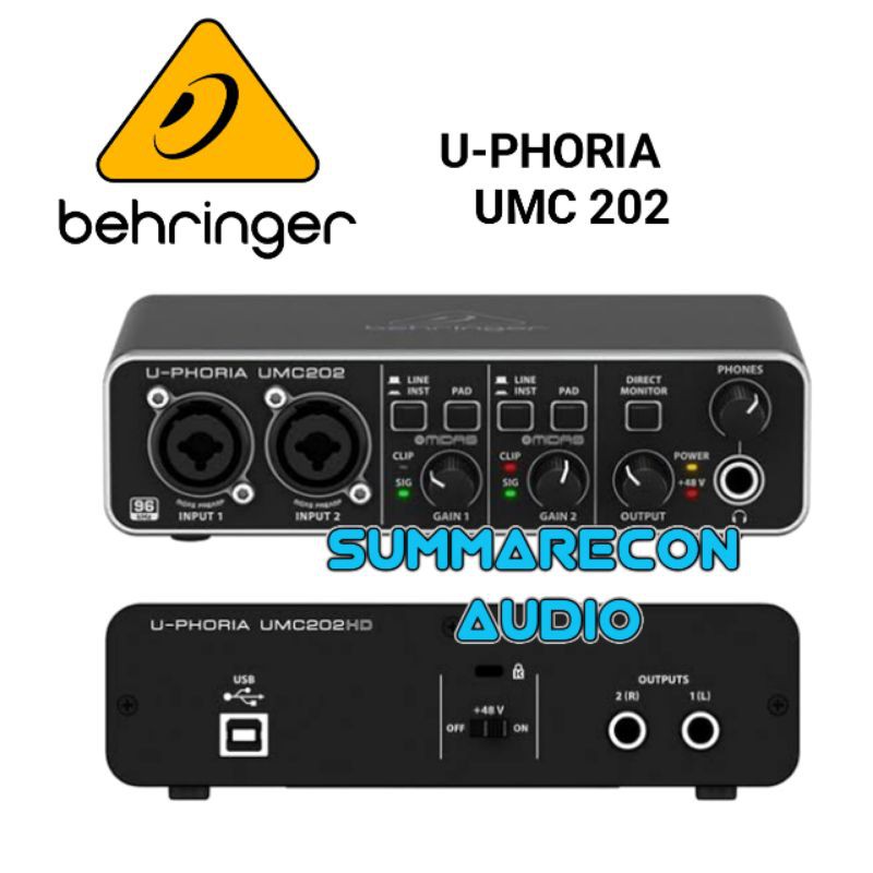 Jual Soundcard Behringer U Phoria UMC 202HD Original Behringer | Shopee ...