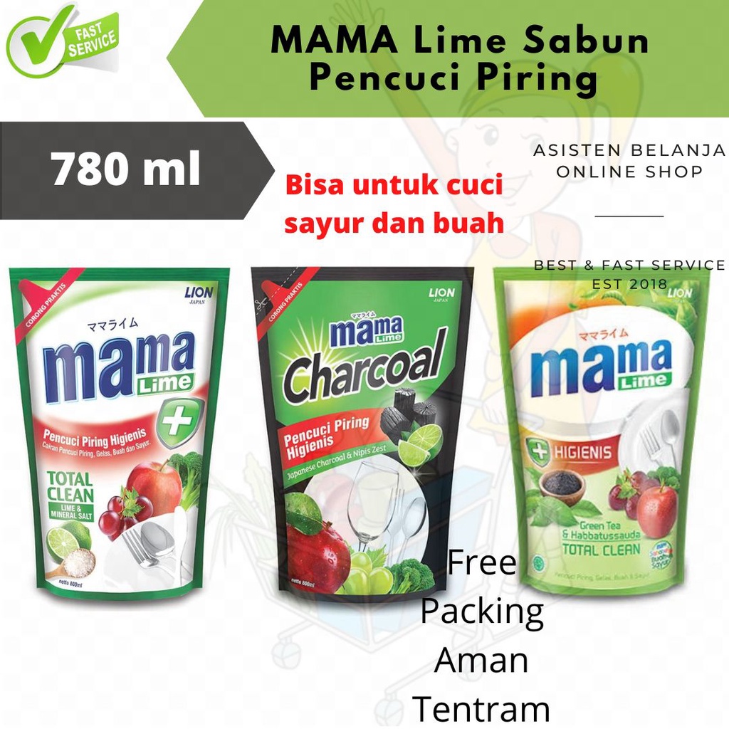 Jual Mama Lime Lemon Total Clean Green Tea Habbatussauda / Charcoal ...