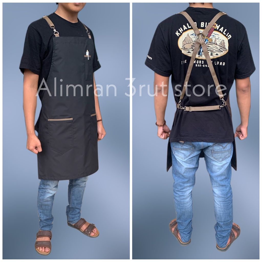 Jual Celemek masak apron masak barista waterproof chef waiters barber ...