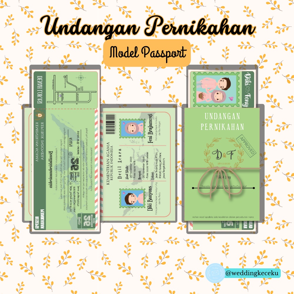Jual Undangan Pernikahan Model Passport Costume Design | Shopee Indonesia