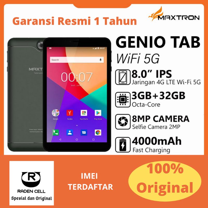Jual Maxtron Genio Smart Tab 8 Inch Ram 3/32 GB Tablet Android 4G LTE ...