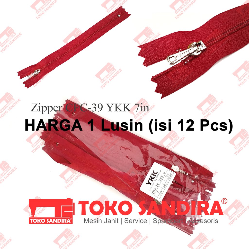 Jual Zipper-resleting YKK CFC 39 7 inch kepala besi - (Harga 1 Lusin ...