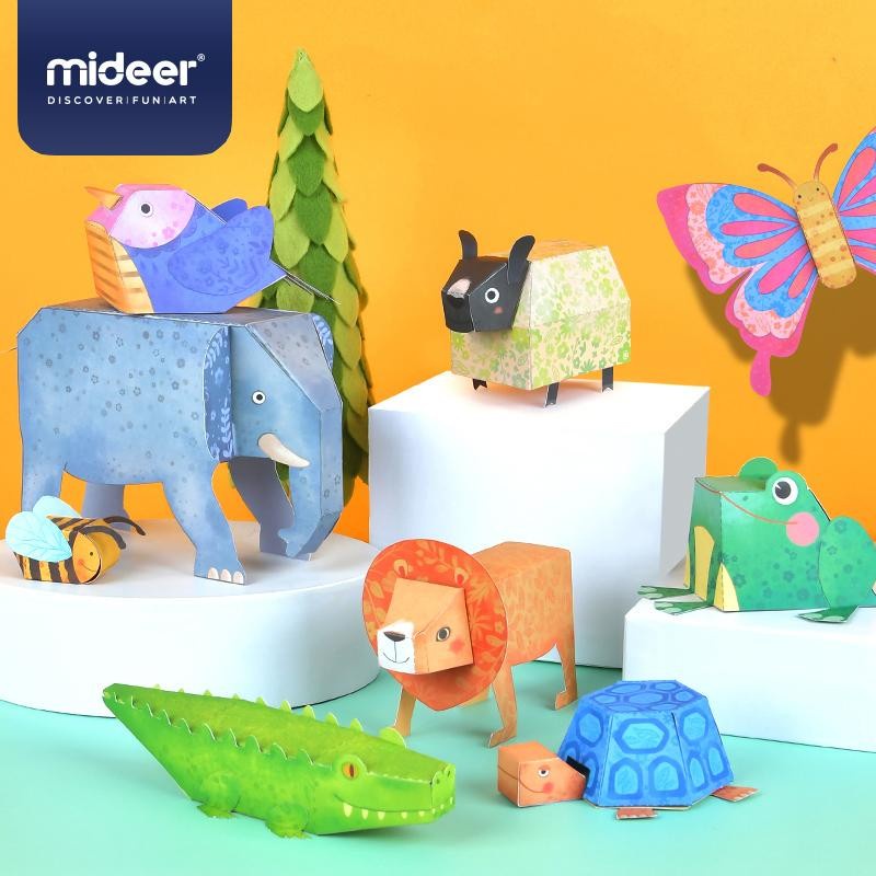 Jual Mideer MD4082 3D Origami Animal Paper Kertas Origami Tema Hewan ...