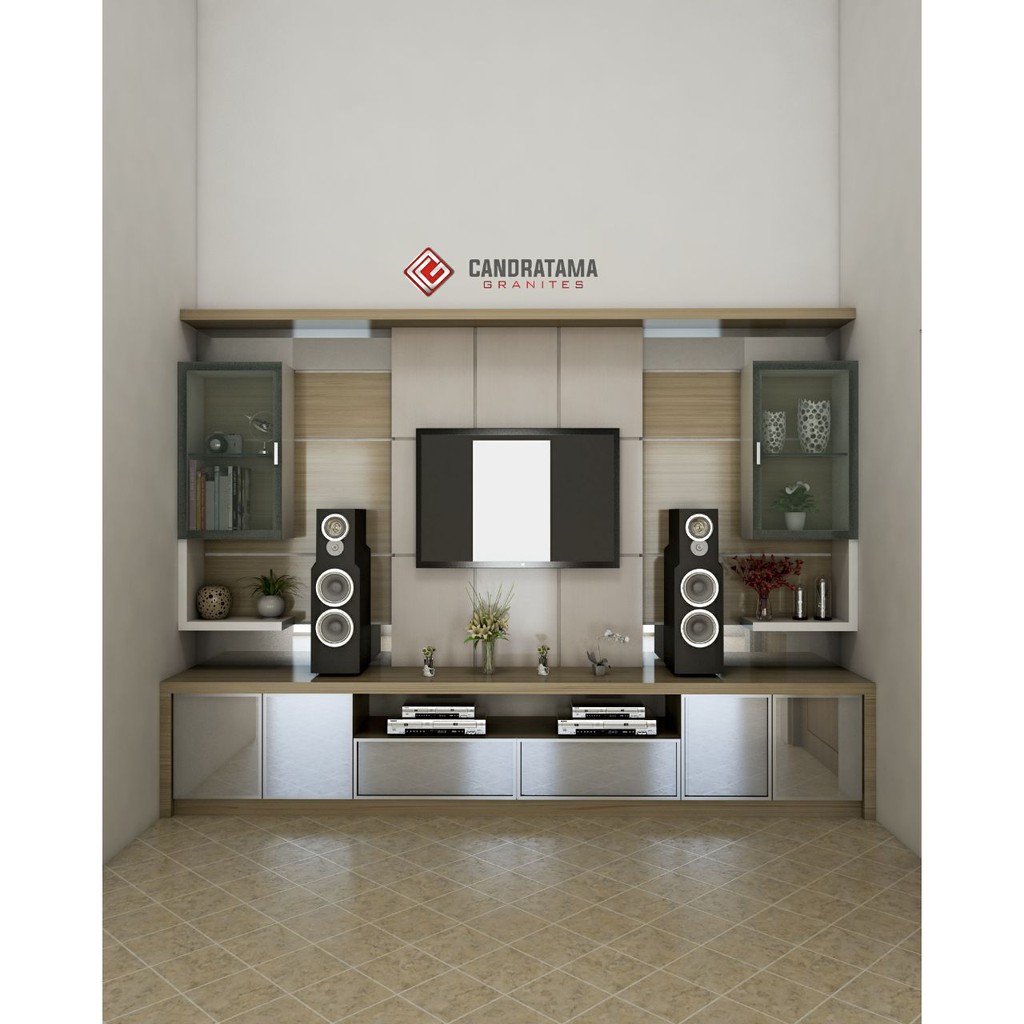 Jual RAK TV/BACKDROP TV/MEJA TV (HARGA PER METER PERSEGI) | Shopee ...